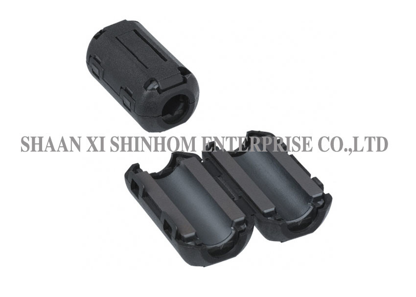 Cylindrical Ferrite Split Core , Snap On Ferrite EMI Suppression Cable ...