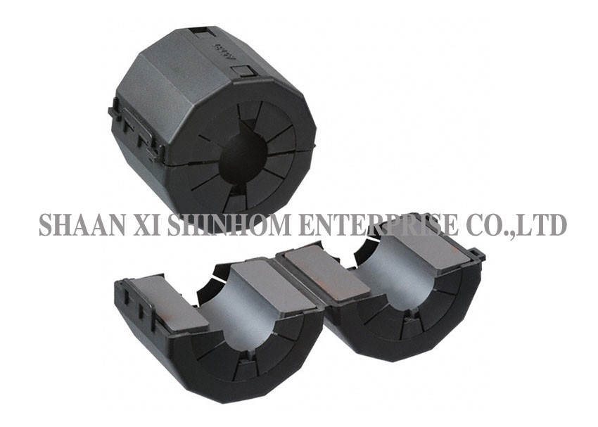 Cylindrical Ferrite Split Core , Snap On Ferrite EMI Suppression Cable ...