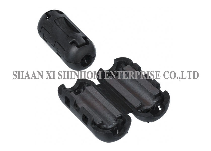 Cylindrical Ferrite Split Core , Snap On Ferrite EMI Suppression Cable ...