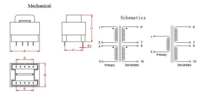 Low Frequency Encapsulated Transformer PCB Mount 12v Convenient ...