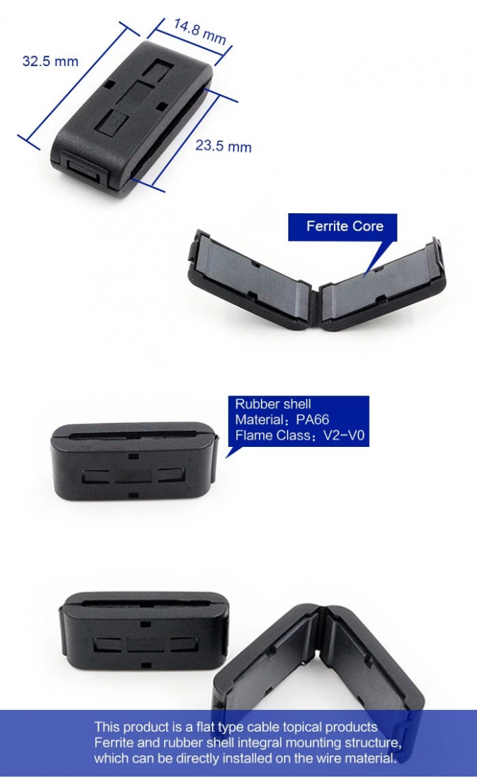 EMI Suppression Ferrite Core 23.5mm Window Width NiZn Material RoHS ...