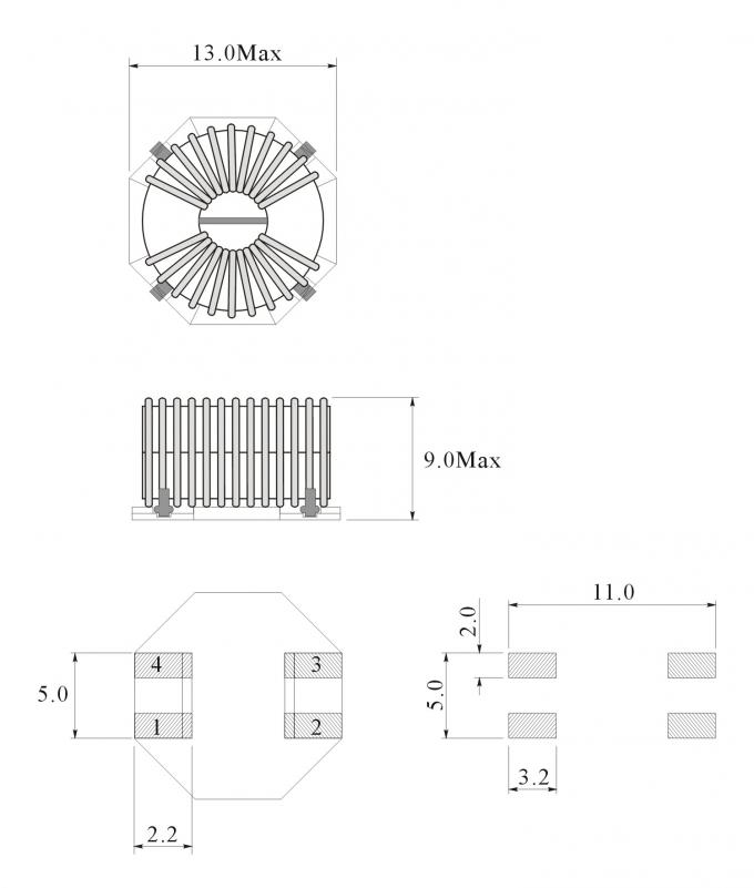 SMD Type Common Mode Choke Ferrite Toroidal Inductors