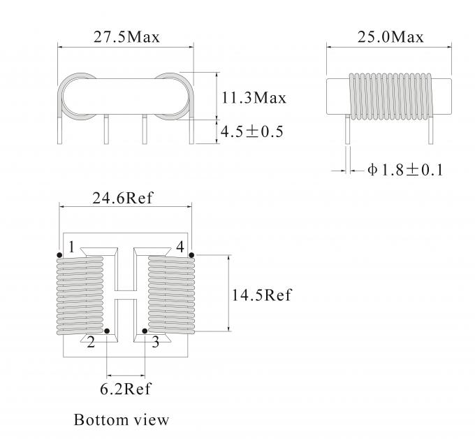Varnished Wire Common Mode Coil Choke With Bypass Integrated CMC DMC
